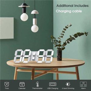 Wall Decor | 3d Led Digital Wall Clock 15 Inch With Remote Control ...